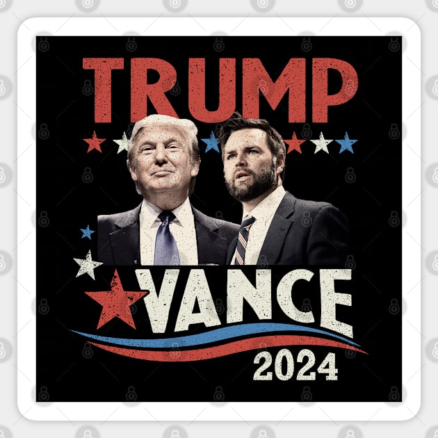 Trump Vance 2024 Retro Stripe Trump JD Vance - Trump Vance 2024 - Sticker | TeePublic